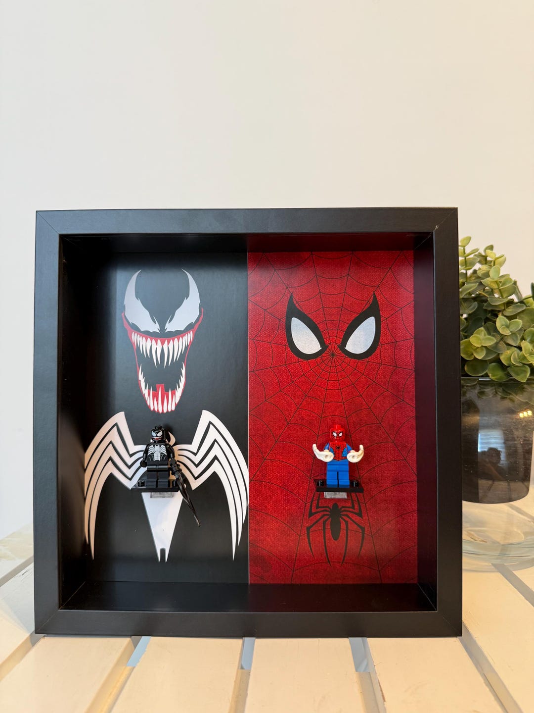 Customizable Spider-man & Venom Brick Art, Handmade Superhero Room ...