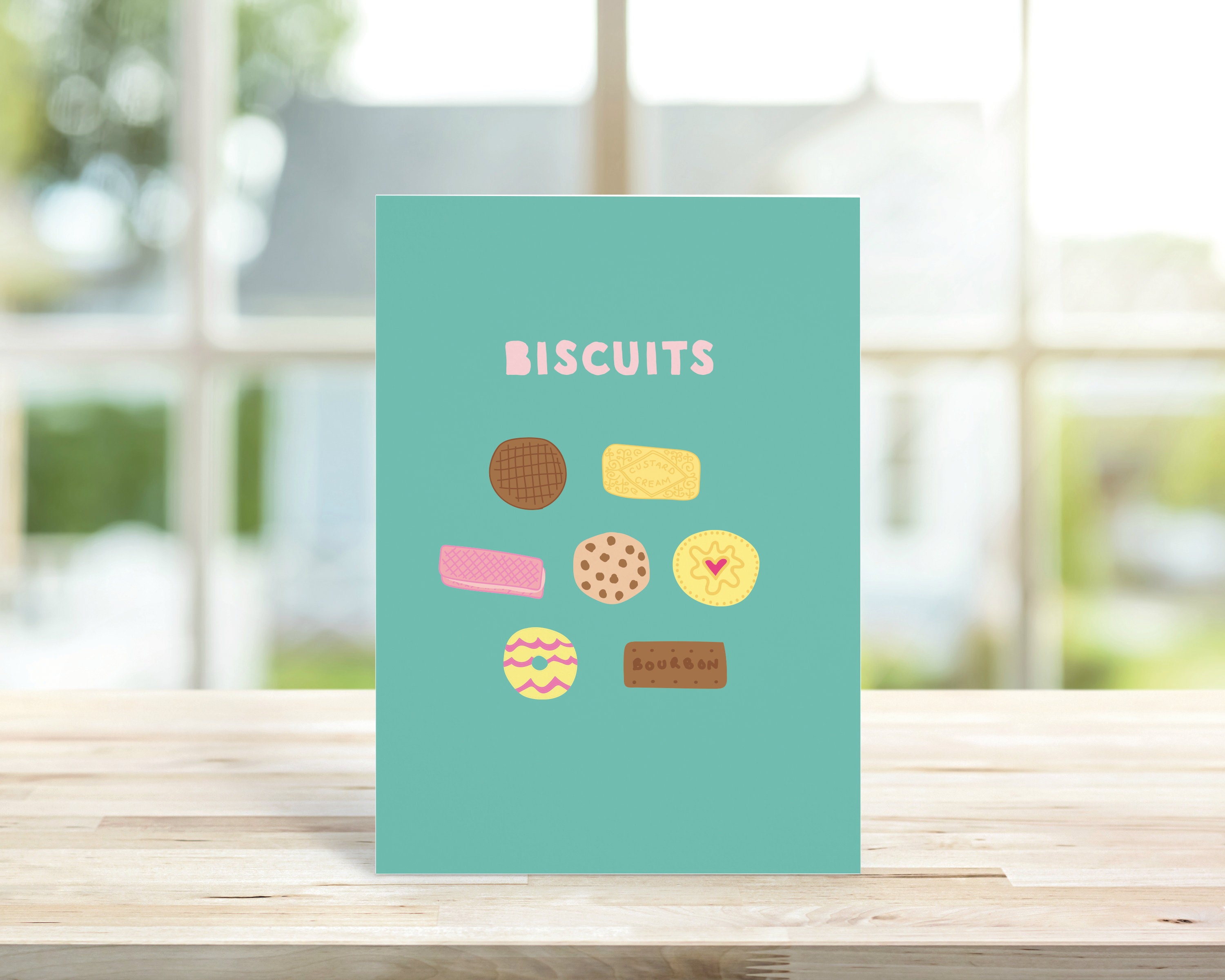 Illustrated Biscuits Card Classic British Biscuits Food - Etsy UK