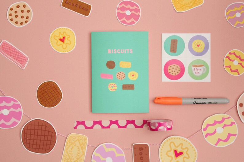 Illustrated Biscuits Card Classic British Biscuits Food - Etsy UK