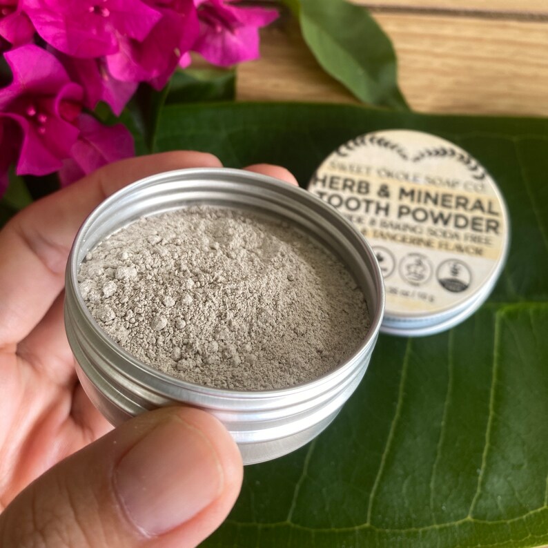 Herbal Tooth Powder - Citrus & Clove W/ Neem Bark, 5% Hydroxyapatite ...