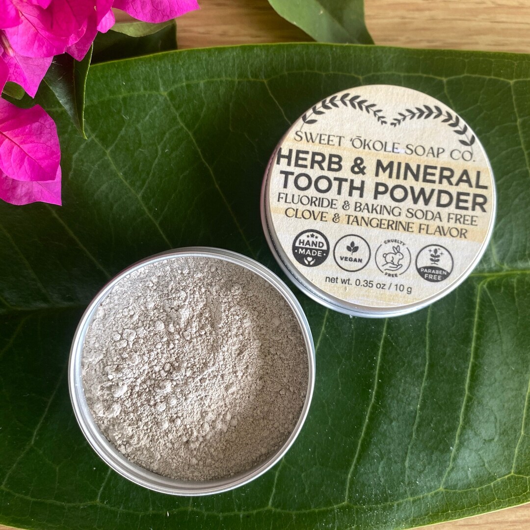 Herbal Tooth Powder - Citrus & Clove W/ Neem Bark, 5% Hydroxyapatite ...