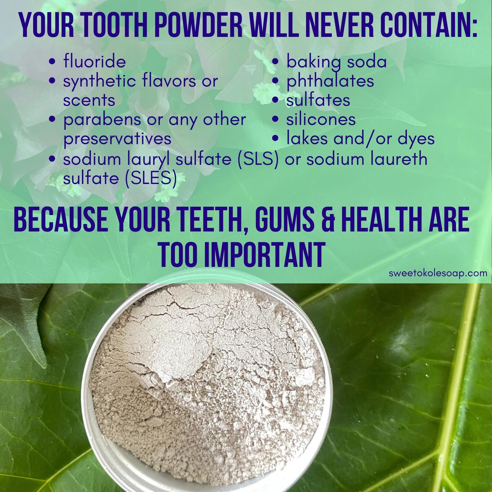 Herbal Tooth Powder - Citrus & Clove W/ Neem Bark, 5% Hydroxyapatite ...