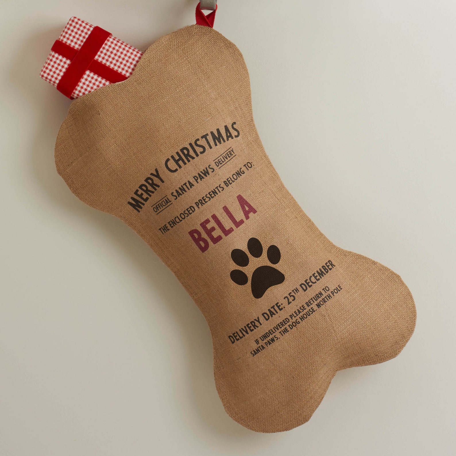 Dog Christmas Stocking - Dog Christmas Sack - Personalised Dog Stocking ...