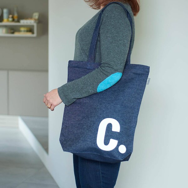 Initial Tote Bag - Etsy