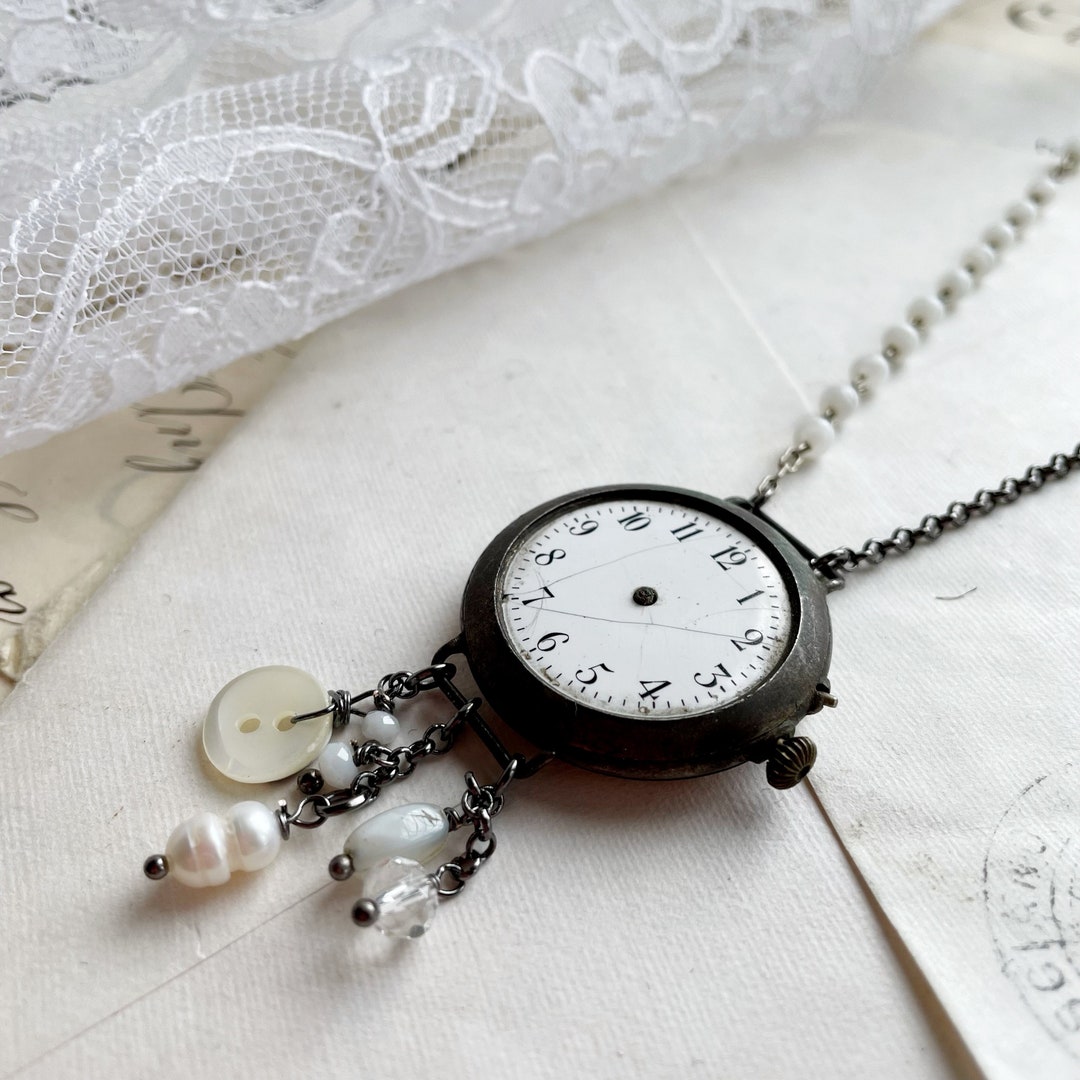 Necklace Made With Creative Recycling Vintage Watch. Repurposed Jewelry ...