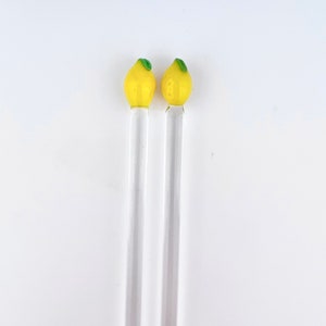 Handmade Glass Lemon Stir Stick: Custom Cocktail Swizzle Stick - Etsy