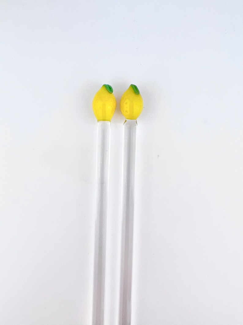 Handmade Glass Lemon Stir Stick: Custom Cocktail Swizzle Stick - Etsy