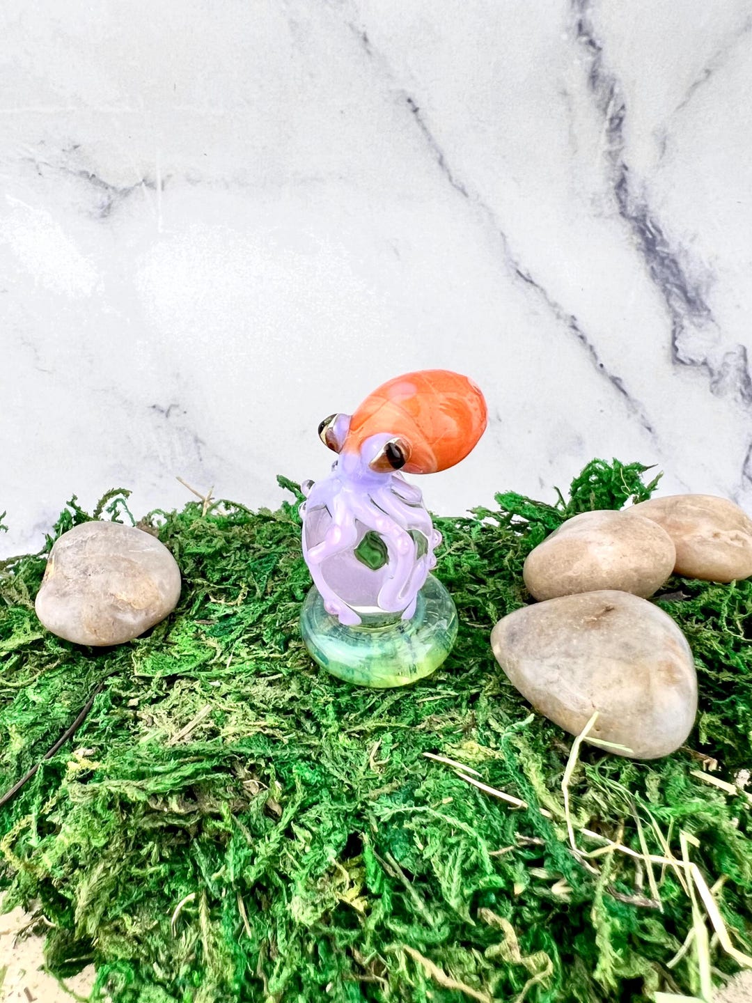 Handblown Glass Octopus Sculpture: Fairy Garden & Fish Tank Decor - Etsy