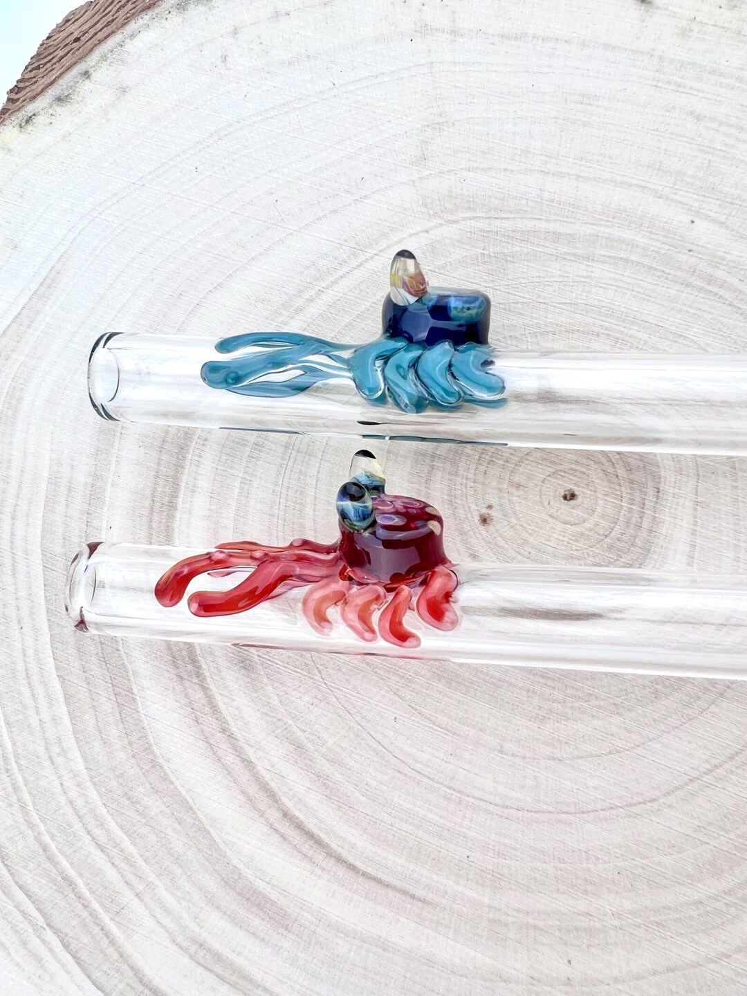 Crab Glass Straw: Handmade Reusable Straw, Made to Order - Etsy