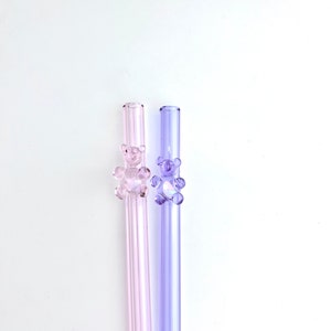 Opal Gummy Bear Colored GLASS STRAW - Custom Straws | Reusable Straws ...