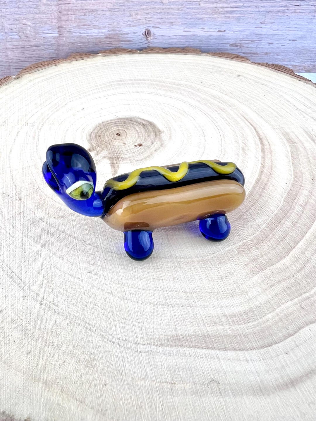 Glass Hot Dog Turtle Sculpture - Custom Made to Order Glass Sculptures ...