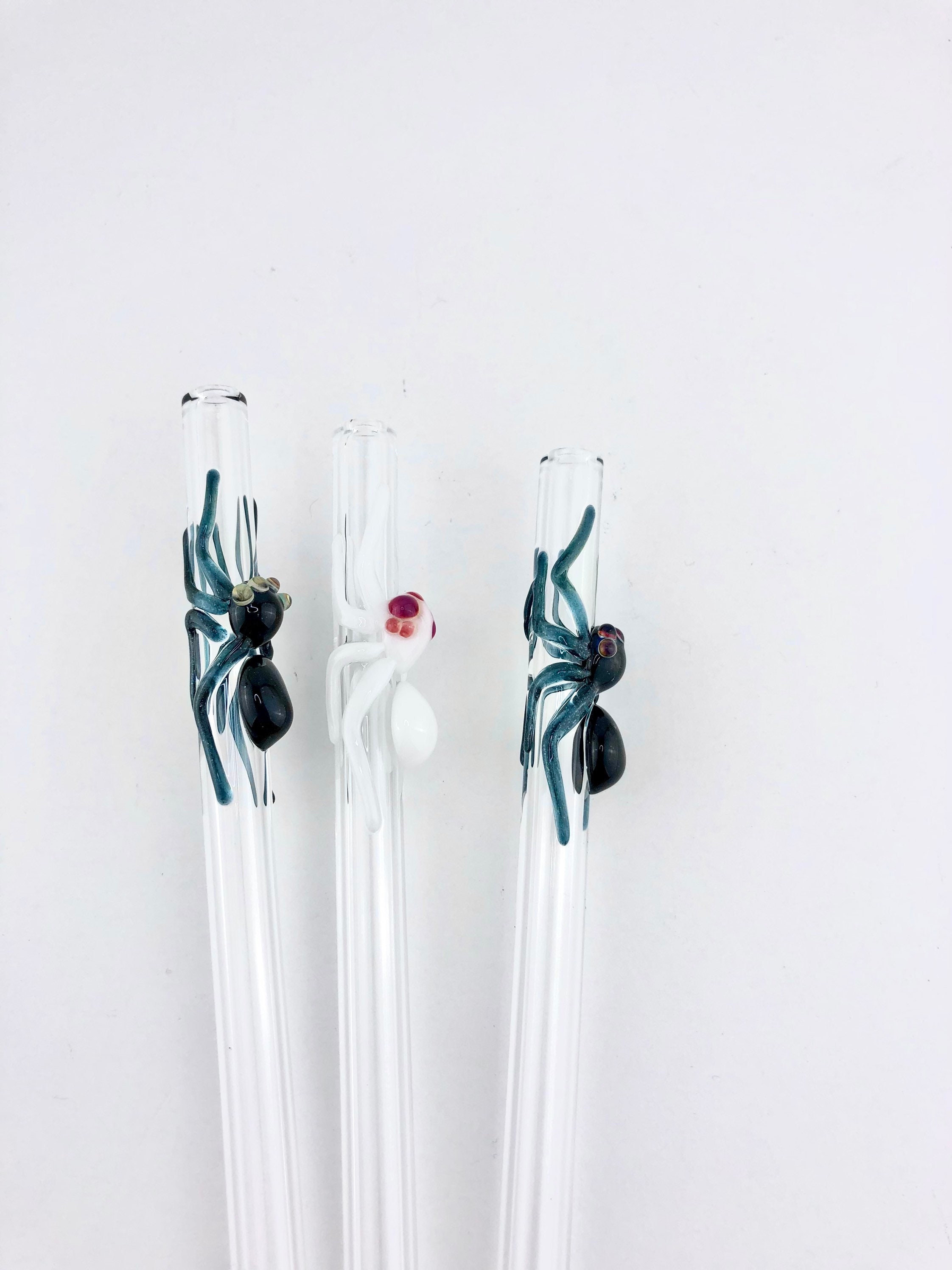 Spider GLASS STRAW - Custom Straws | Reusable Straws | Glass Drinking ...