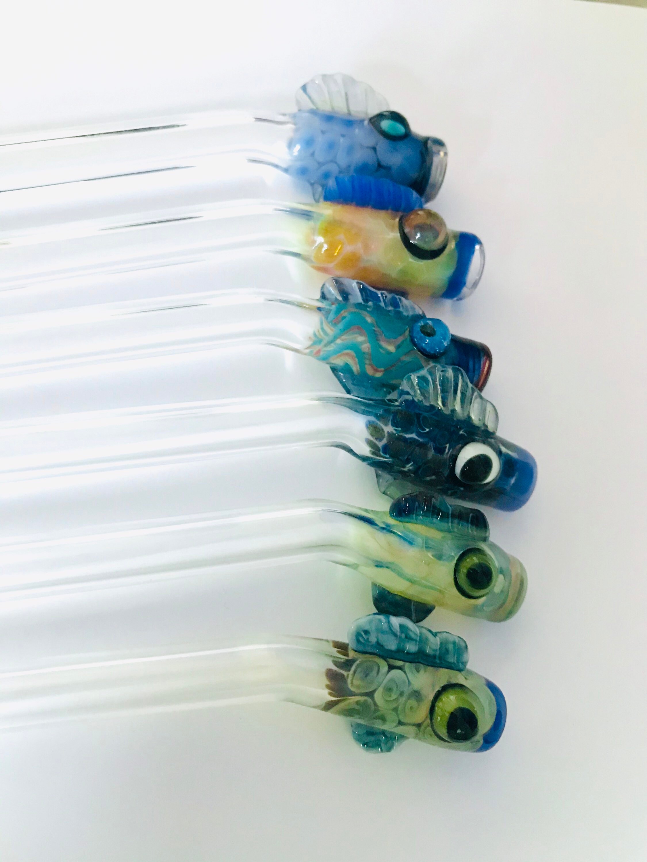 Fish GLASS STRAWS - Custom Reusable Straws | Glass Drinking Straw ...