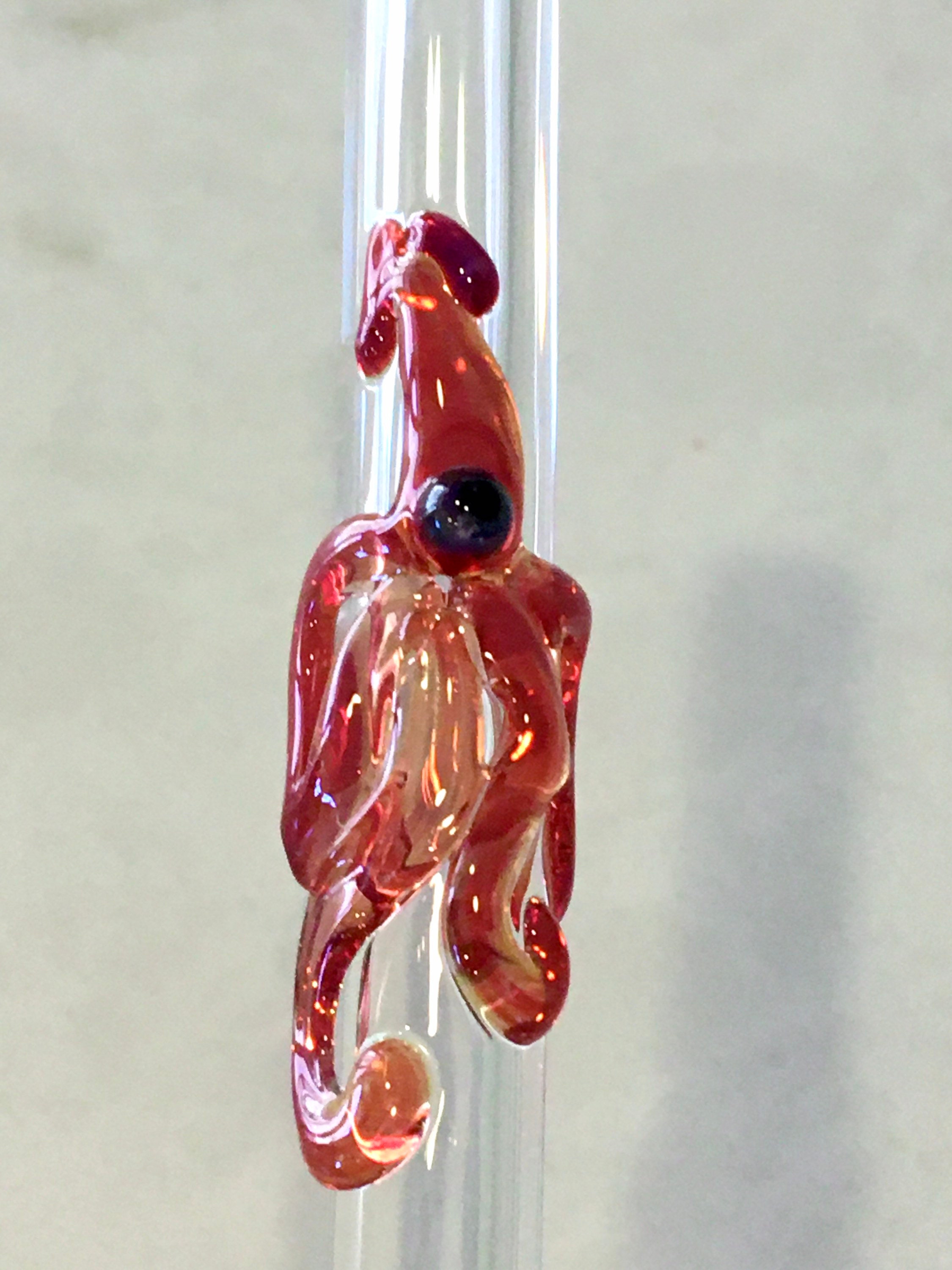 Squid GLASS STRAWS, Custom Made To Order Reusable Glass Straw With A ...