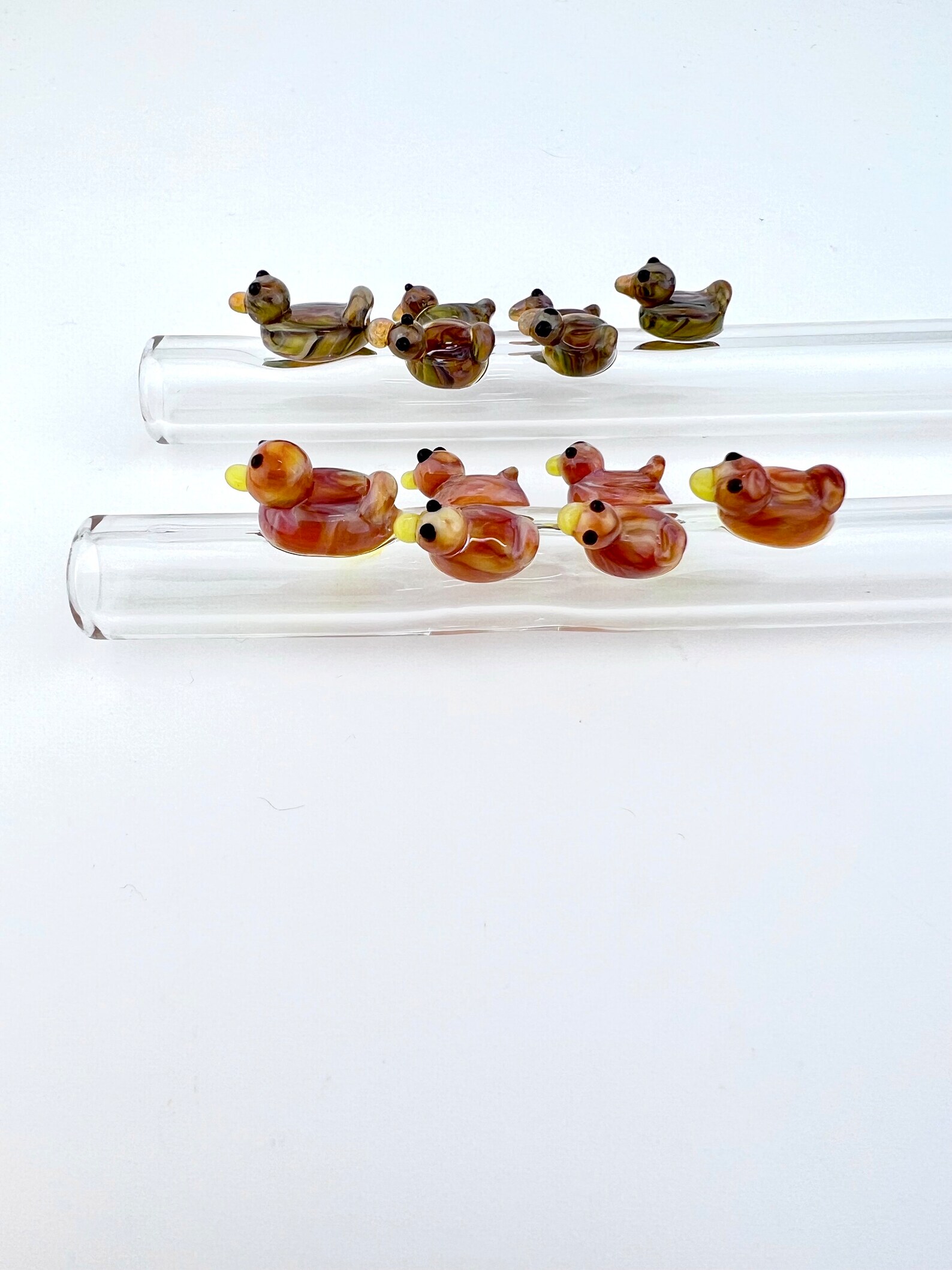Mama and Baby Ducks GLASS STRAW Custom Straws Glass Straws Duck Straws ...