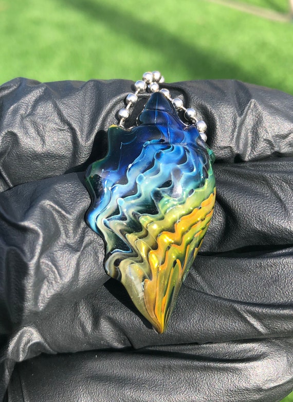 Glass Sculptures & Figurines Glass Art Glass Pendant Wearable Art One ...