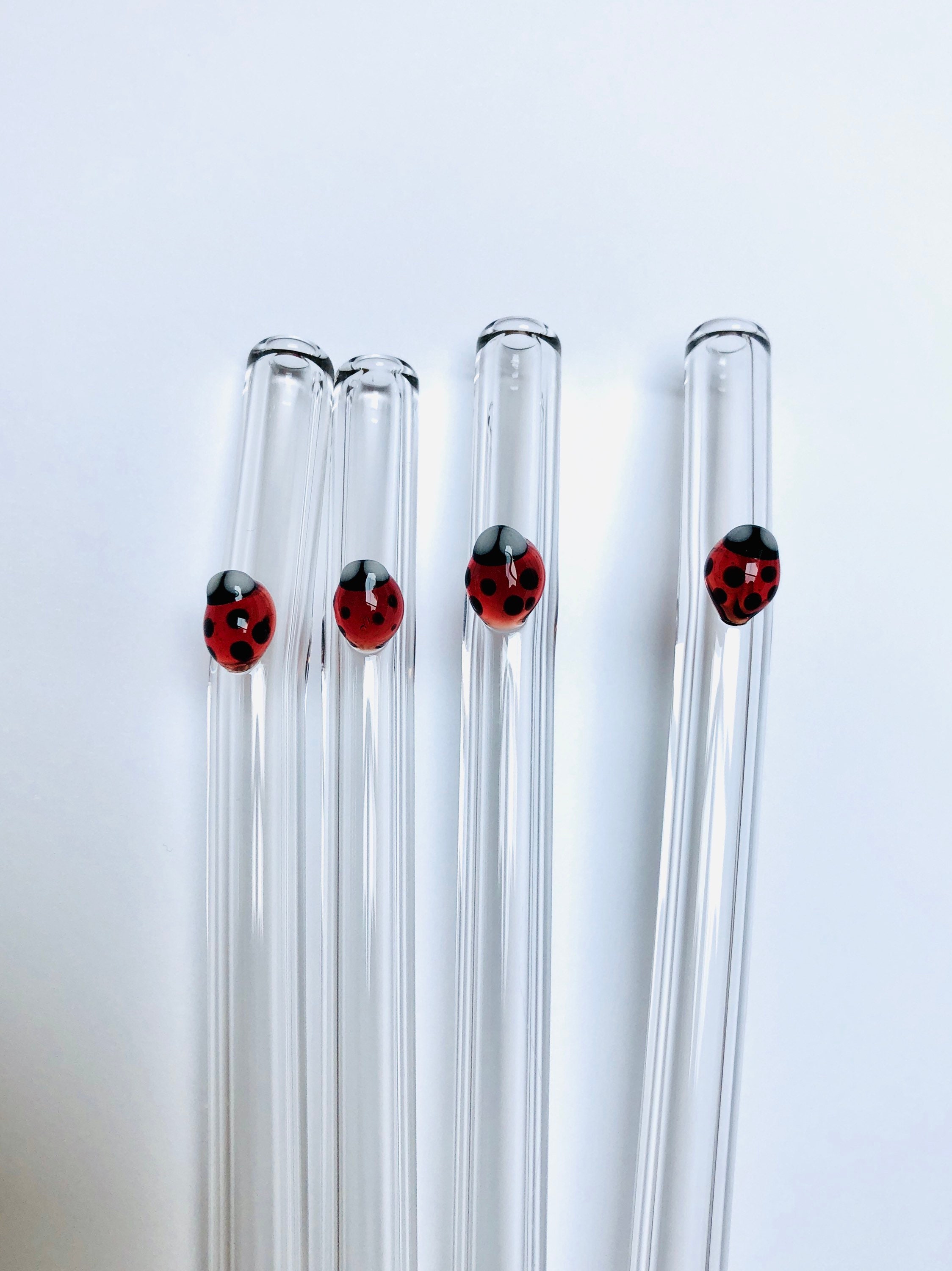 Ladybug GLASS STRAWS - Reusable Straws | Eco Friendly Straw | Drinking ...