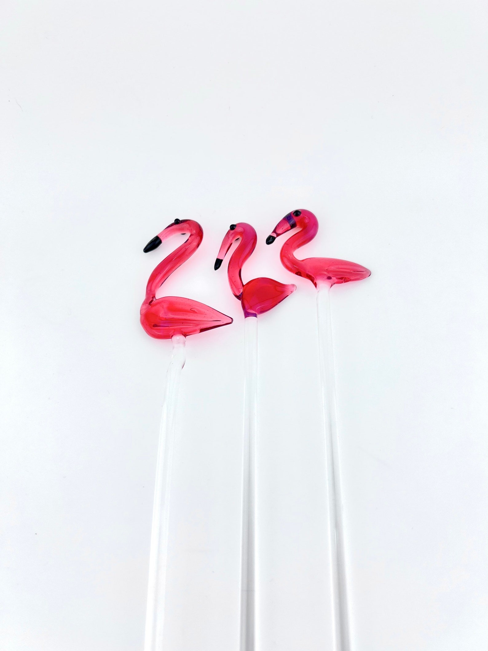 Glass Flamingo Stir Stick Drink Stirrers Custom Stir - Etsy
