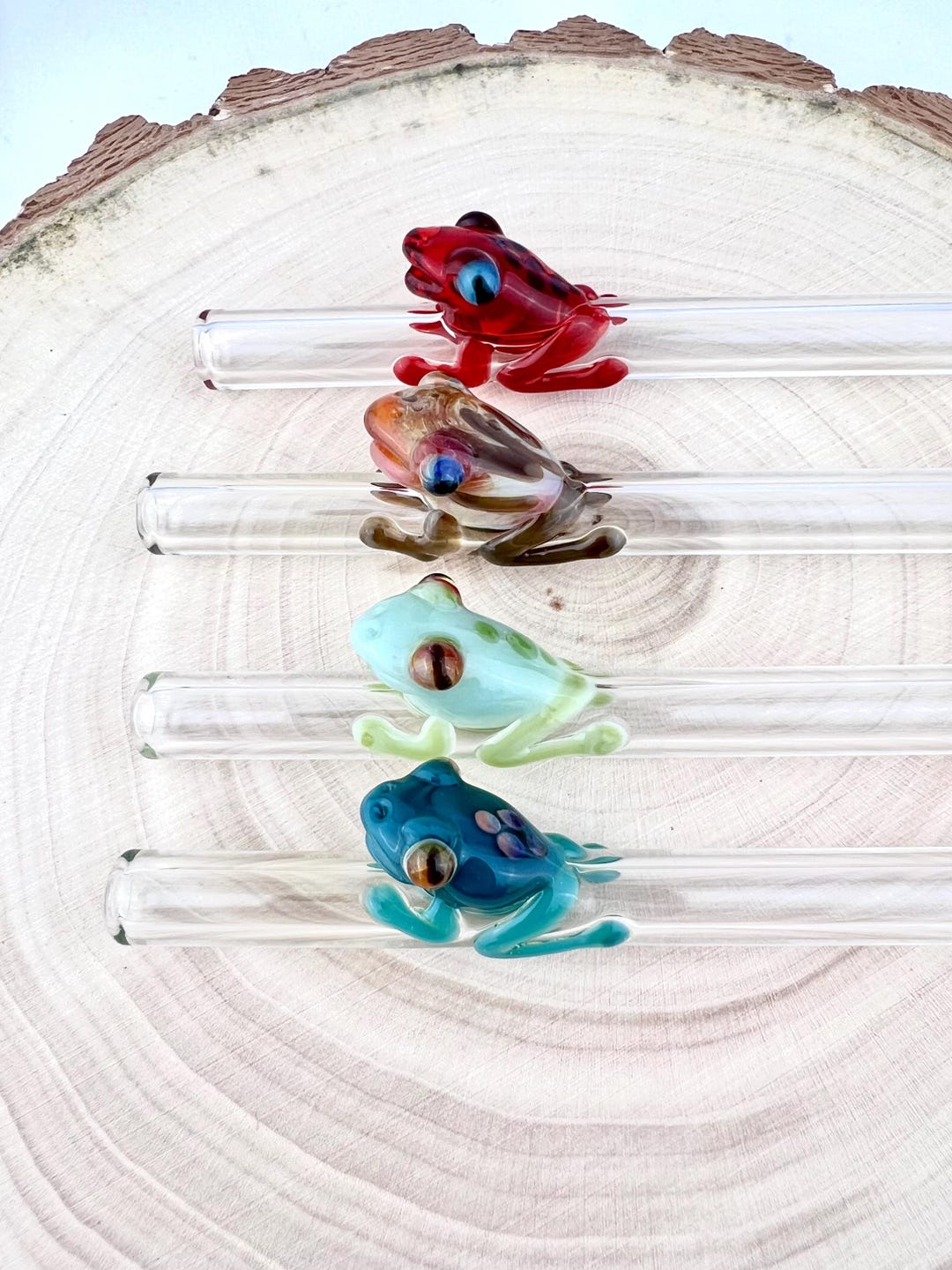 Pack of Frogs GLASS STRAWS - Frog Glass Straw Pack | Reusable Straws ...