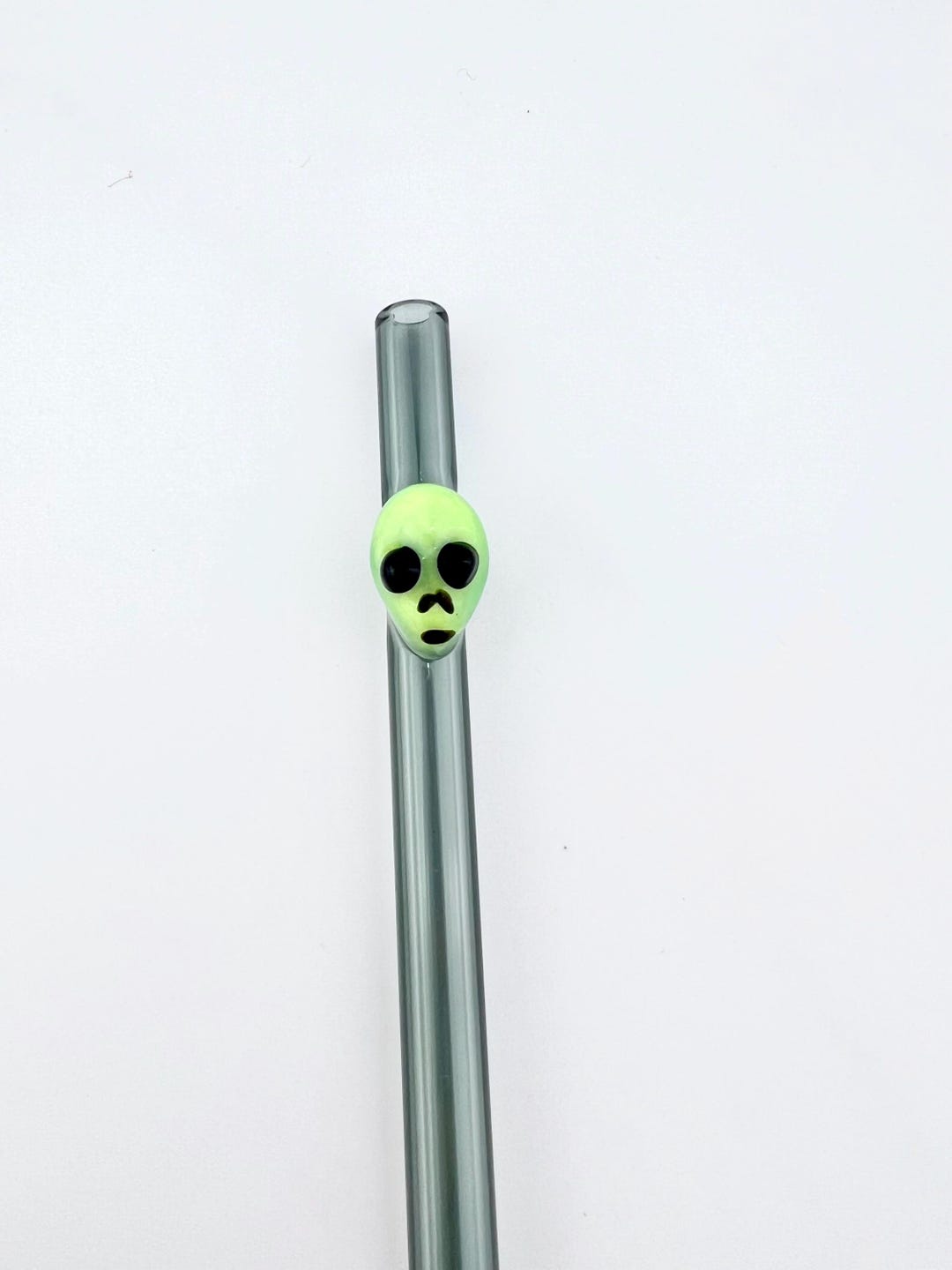 Alien on Gray GLASS STRAW Custom Straws Reusable Straws Glass Straws ...