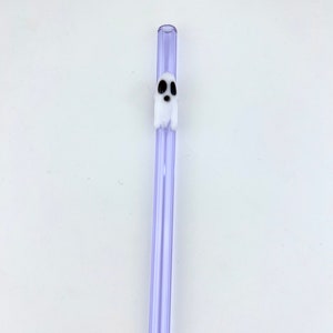 Ghost on Purple GLASS STRAW Reusable Straws Glass Straws Eco Friendly ...