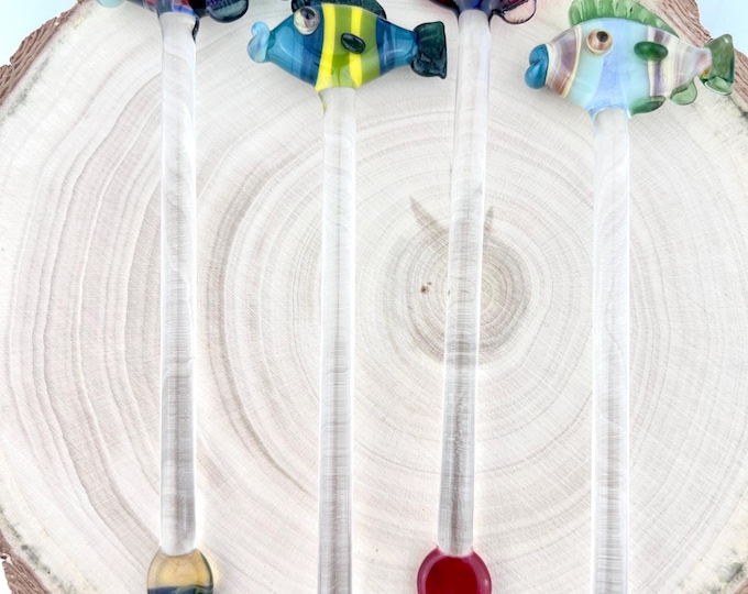 Vintage Glass Swizzle Stick Spoon Straw Collection Retro Bar Glamour ...