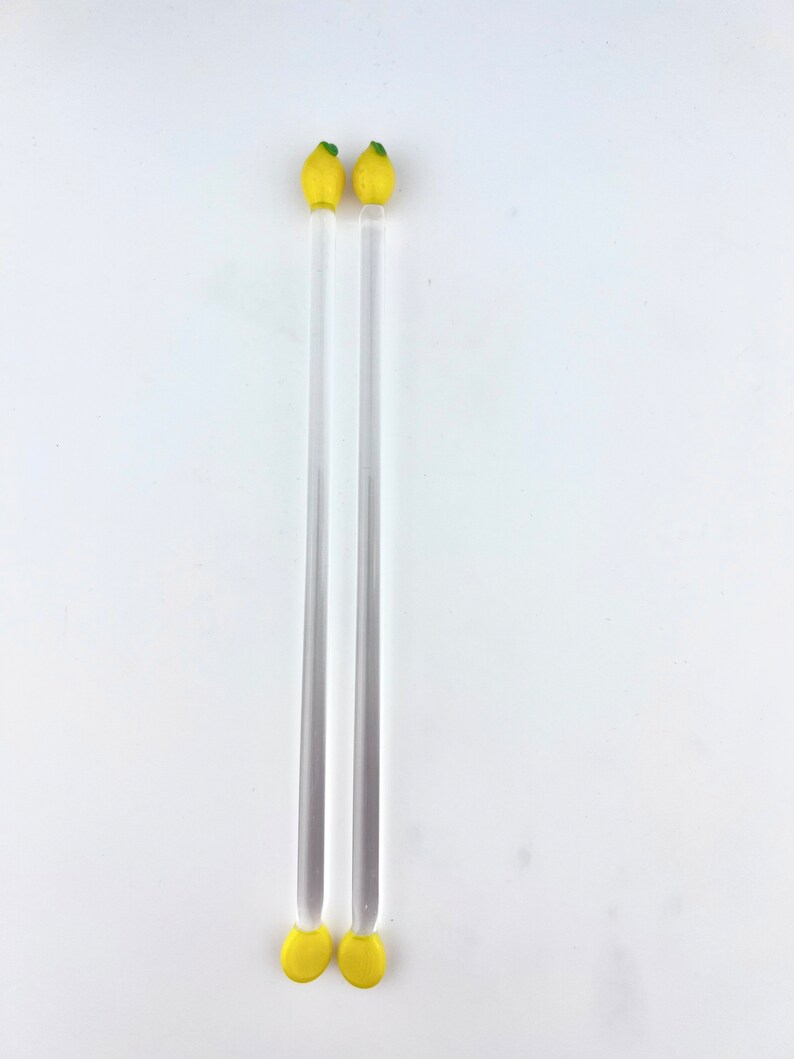 Handmade Glass Lemon Stir Stick: Custom Cocktail Swizzle Stick - Etsy