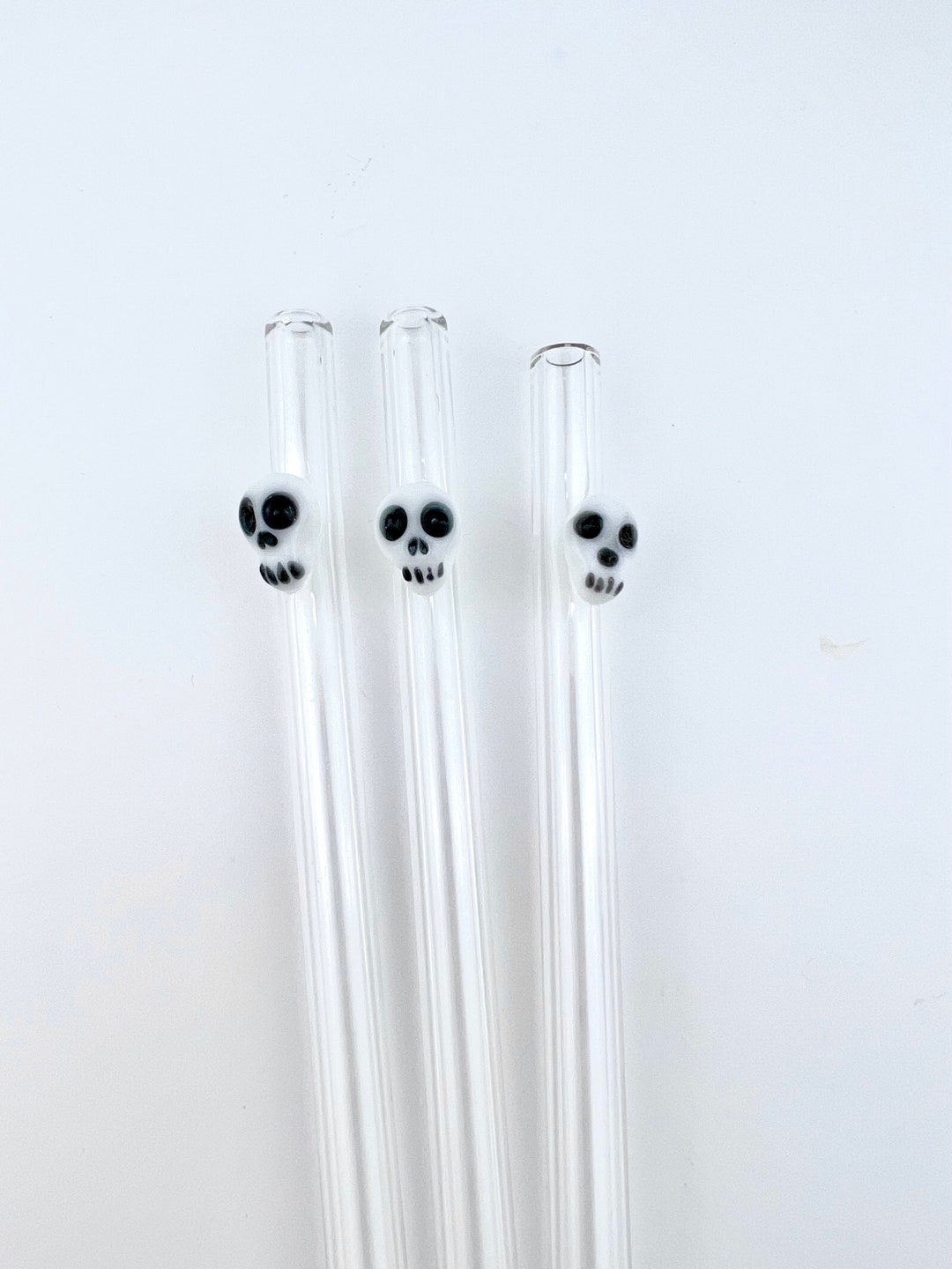 Handmade Skull Glass Straws: Eco-friendly Reusable Drinking Straws - Etsy