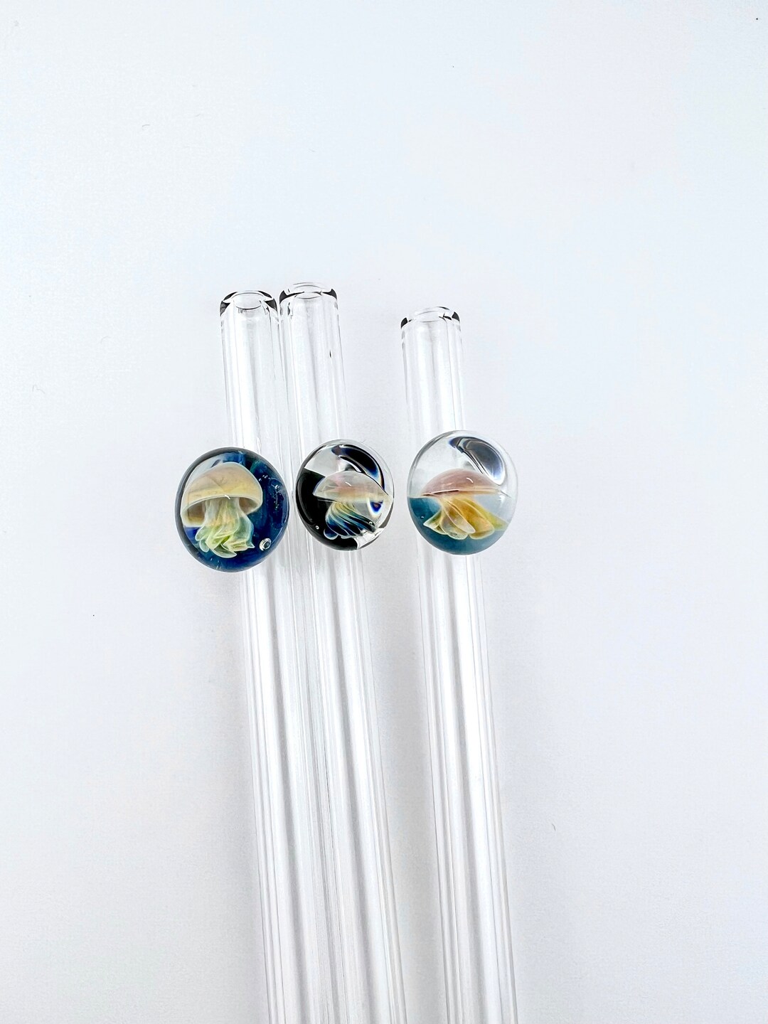 Jellyfish Marble GLASS STRAW Reusable Straws Glass Straws Marble Straws ...