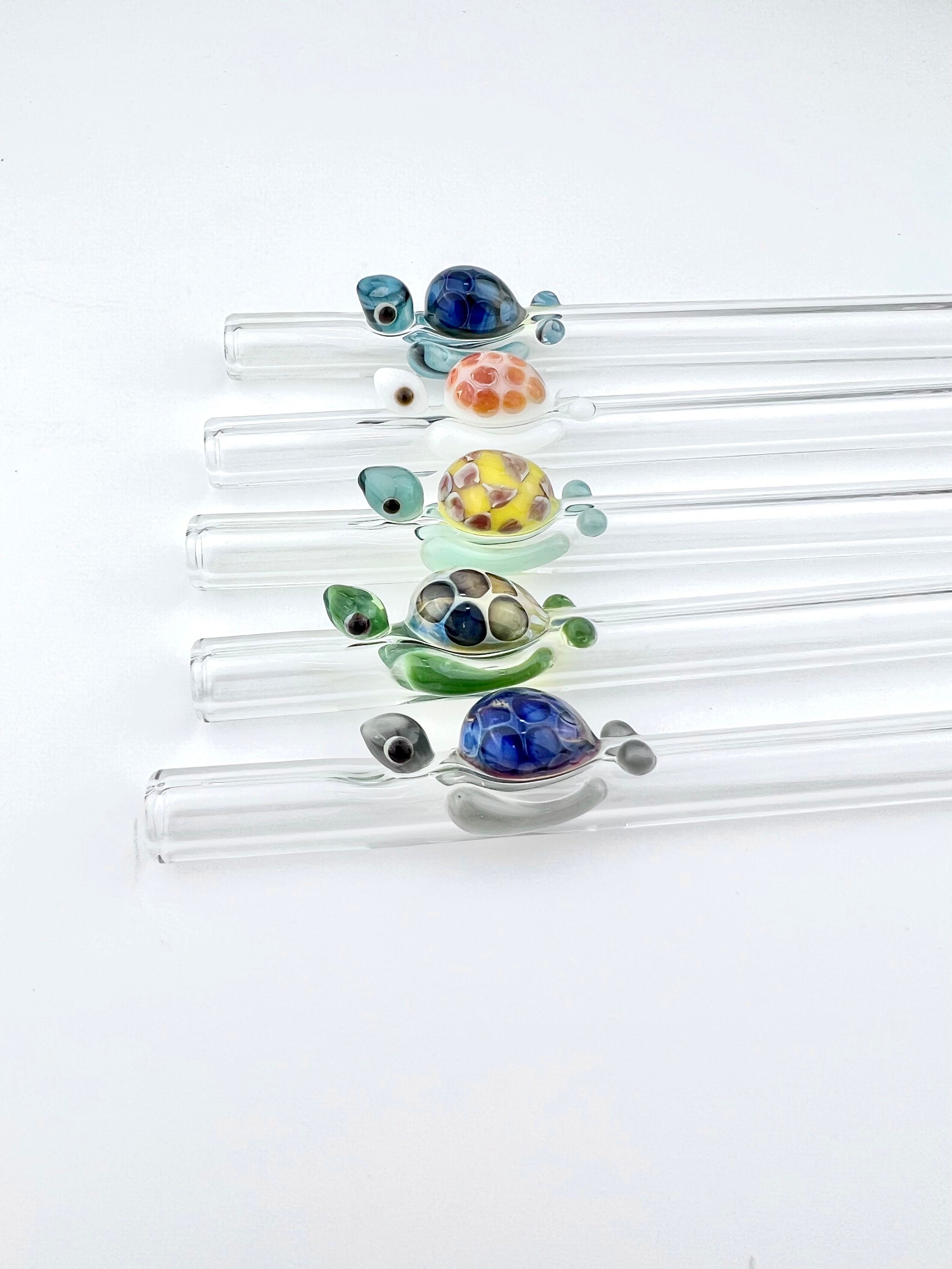 1 Turtle GLASS STRAW - Reusable Straws | Glass Straws | Eco Friendly ...