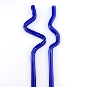 Dark Blue Crazy GLASS STRAW Reusable Straws Bendy Straws - Etsy