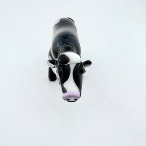 Handmade Glass Cow Sculpture: Custom Holstein Figurine, 5"l - Etsy
