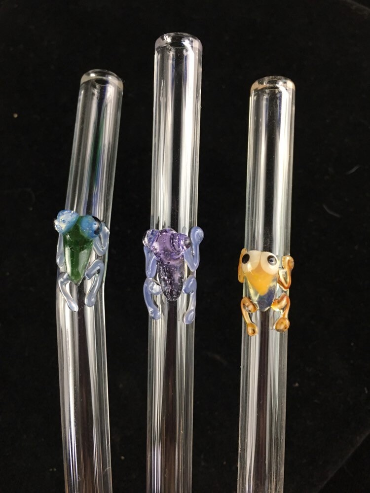 FROG GLASS STRAWS - Reusable Straws | Glass Straw | Glass Drinking ...