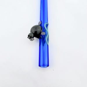 Manatee on Light Blue GLASS STRAW - Custom Straws | Reusable Straws ...