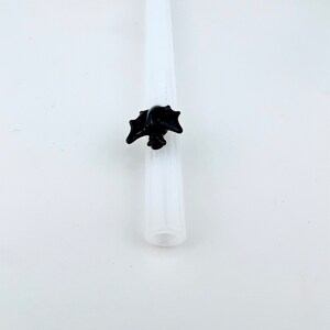 Bat on Colored Glass Straw: Handmade Custom Reusable Halloween Straw - Etsy