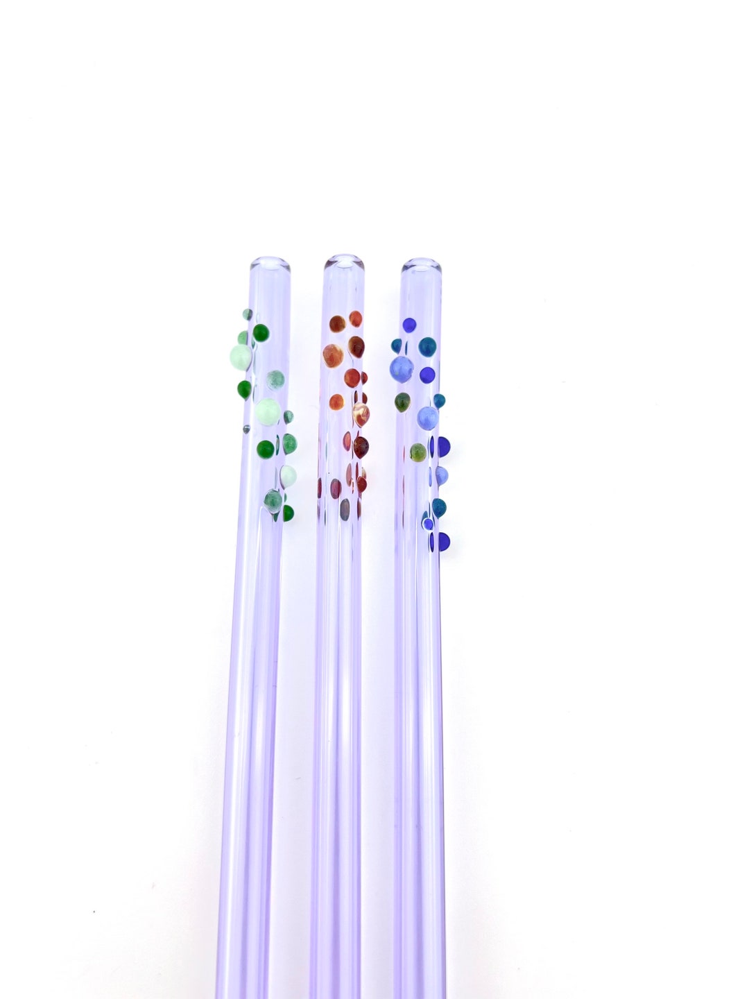 Dot on Purple GLASS STRAW - Reusable Straws | Glass Drinking Straw ...