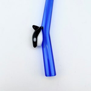ORCA on Light Blue GLASS STRAW - Reusable Straws | Glass Straws | Eco ...