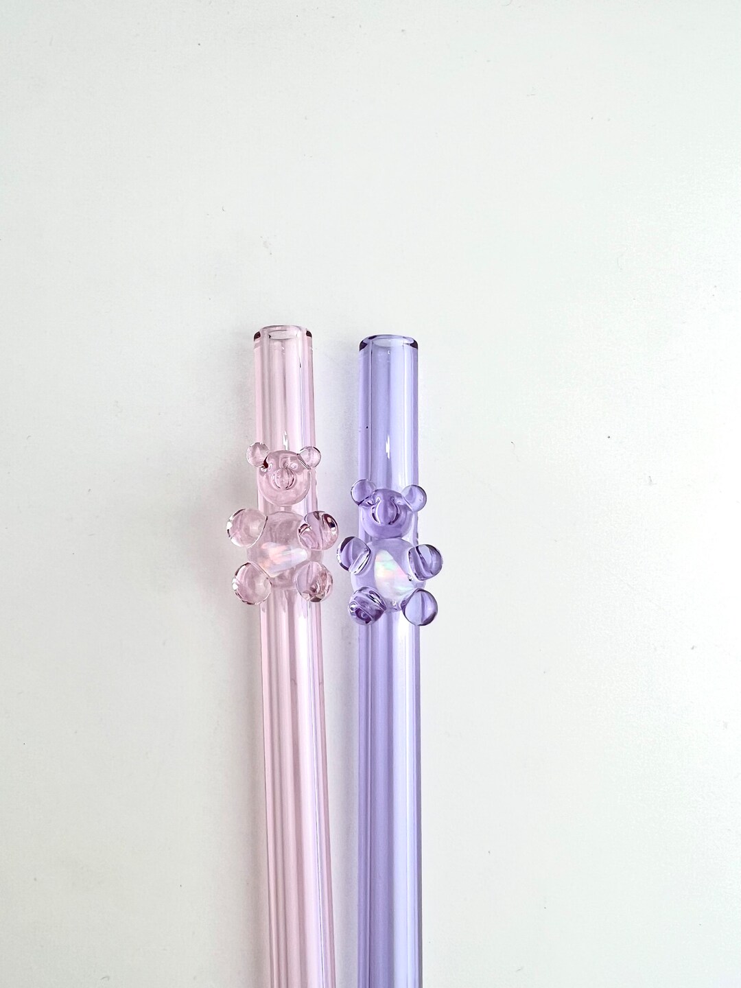 Opal Gummy Bear Colored GLASS STRAW Custom Straws Reusable Straws Glass ...