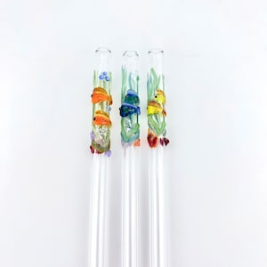 Fish in Ocean GLASS STRAW - Reusable Straws | Glass Straws | Boba ...