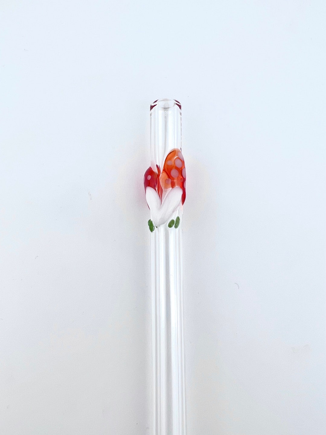 Double Mushroom GLASS STRAW - Boba Straws | Smoothie Straws | Thin ...