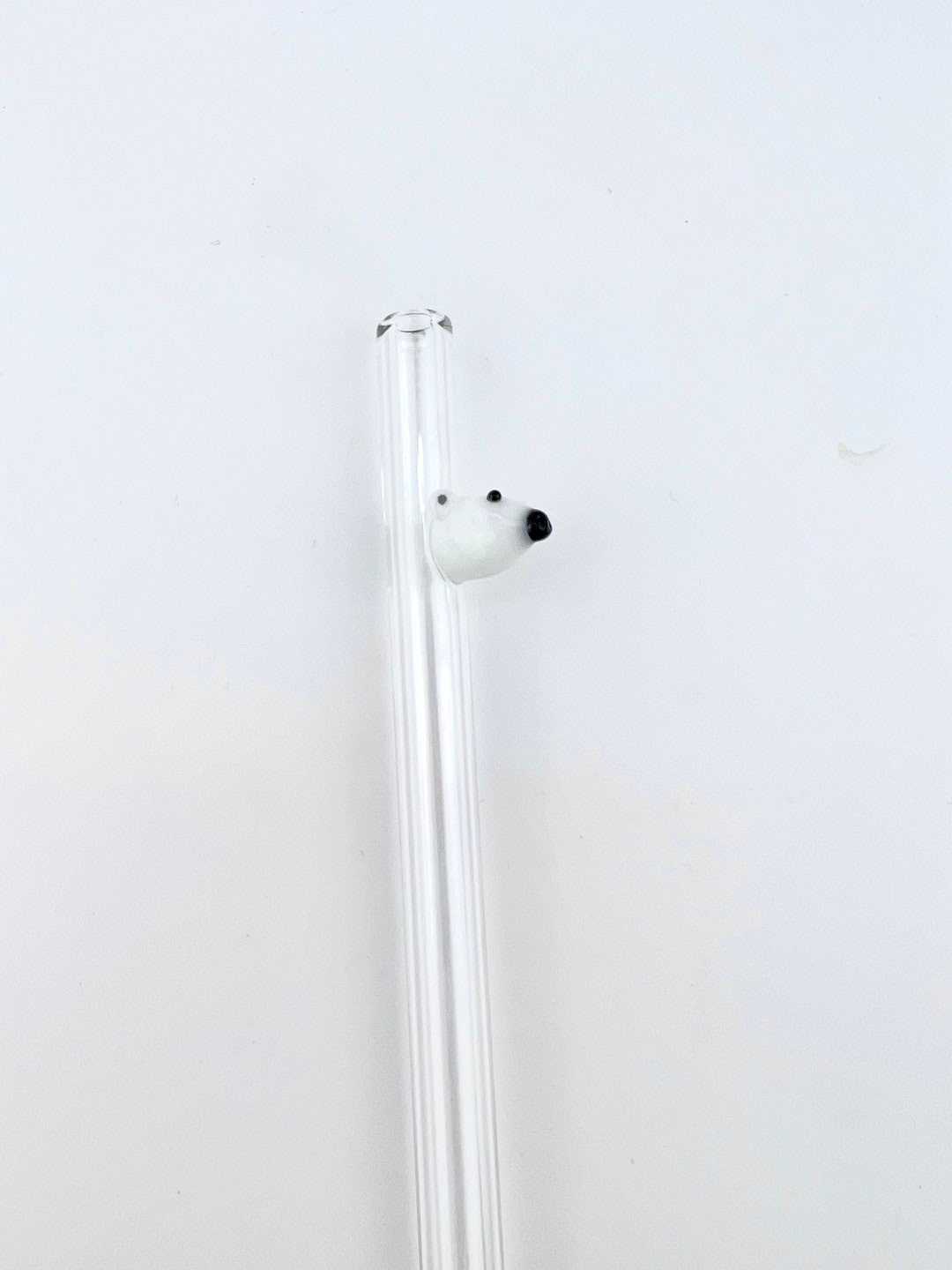 Polar Bear GLASS STRAW - Custom Straw | Reusable Straws | Glass Straws ...