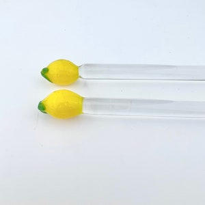 Handmade Glass Lemon Stir Stick: Custom Cocktail Swizzle Stick - Etsy