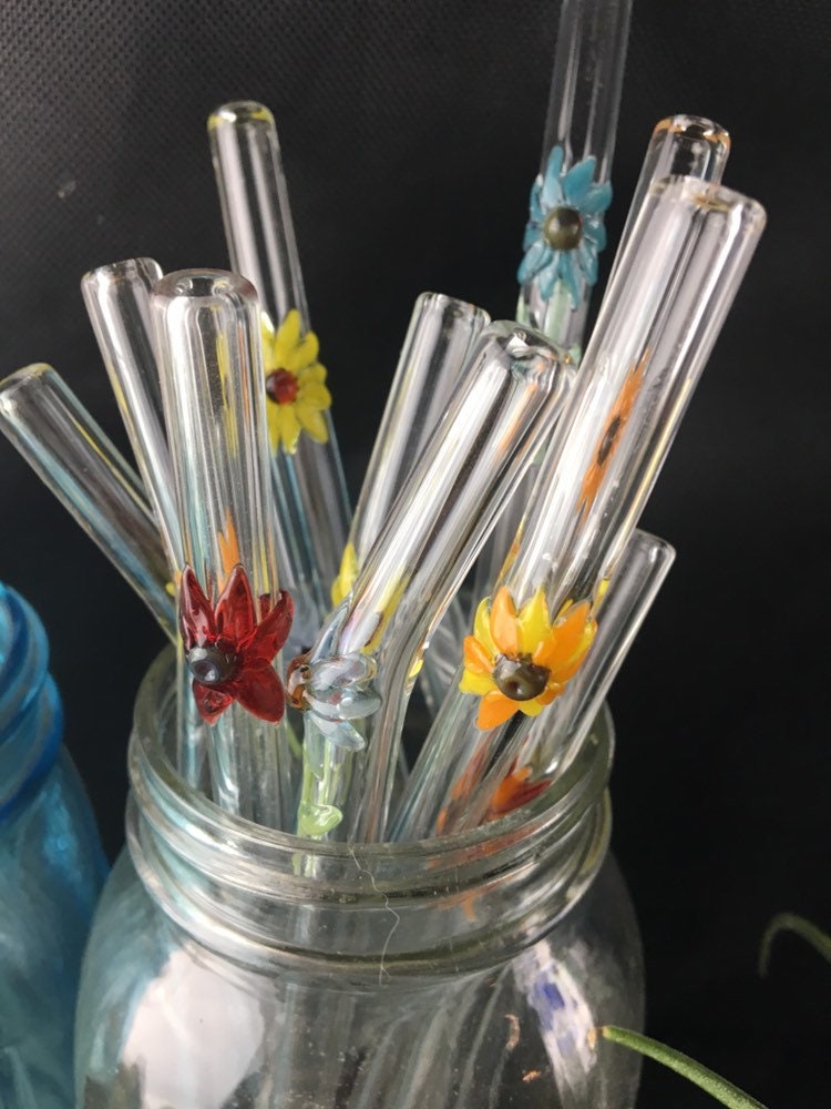 Sunflower STRAWS - Glass Straw | Reusable Straws | Eco Friendly Straw ...
