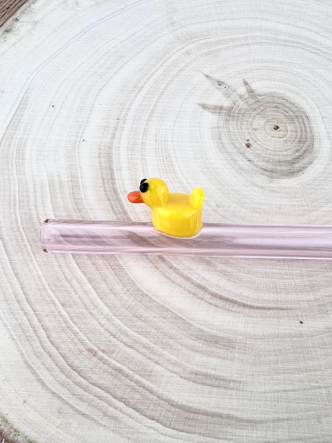 Rubber Duck on Pink GLASS STRAW - Custom Straws | Reusable Straws ...