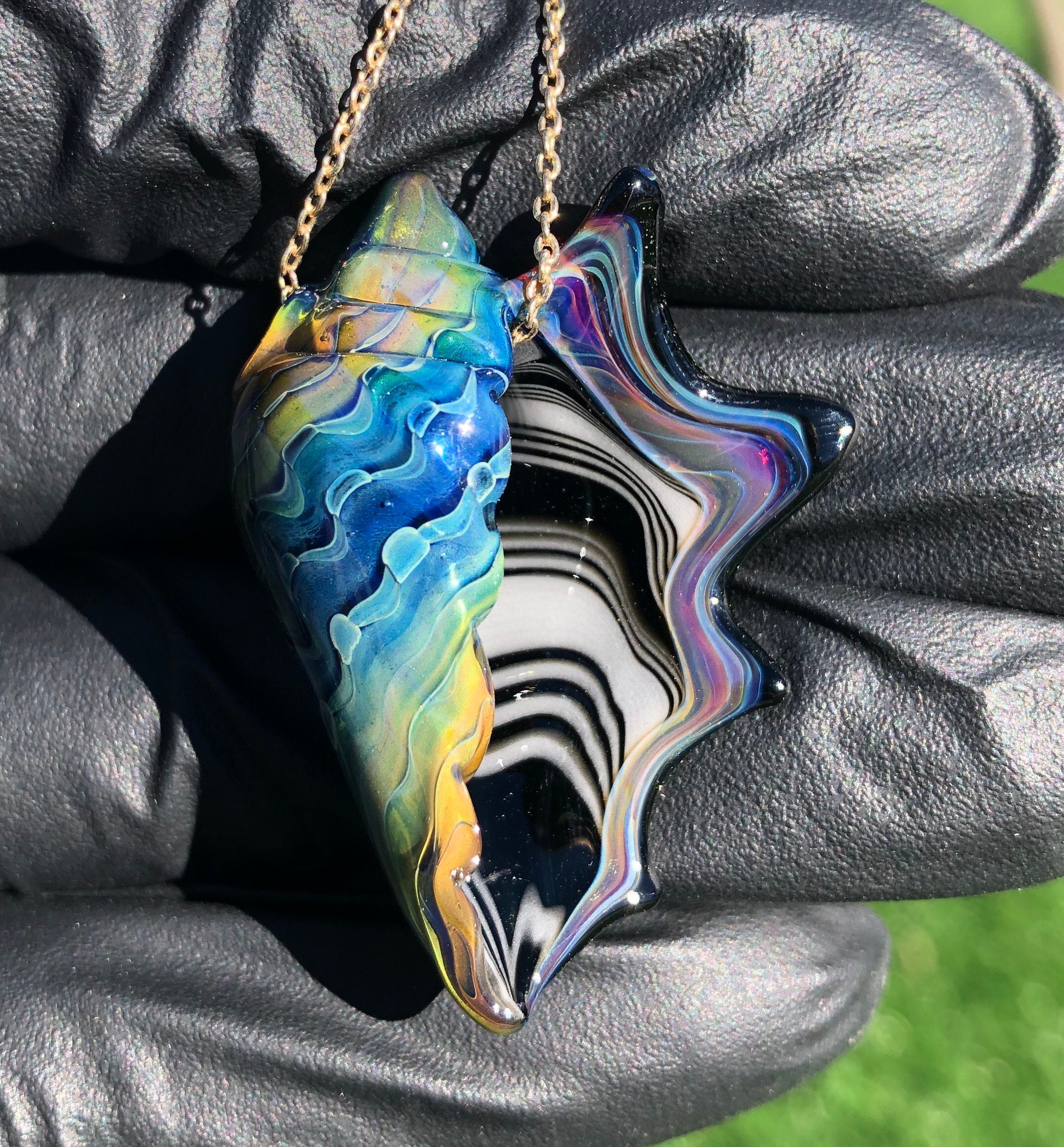 Glass Sculptures & Figurines Glass Art Glass Pendant Wearable Art One ...