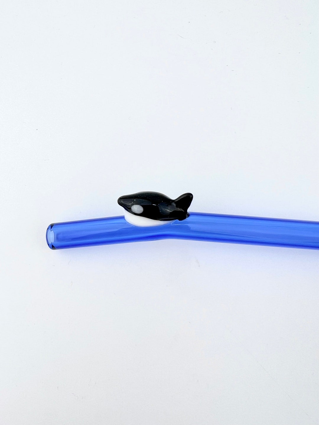 ORCA on Light Blue GLASS STRAW - Reusable Straws | Glass Straws | Eco ...