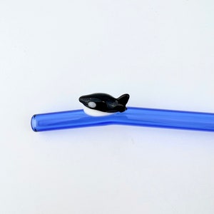 ORCA on Light Blue GLASS STRAW - Reusable Straws | Glass Straws | Eco ...