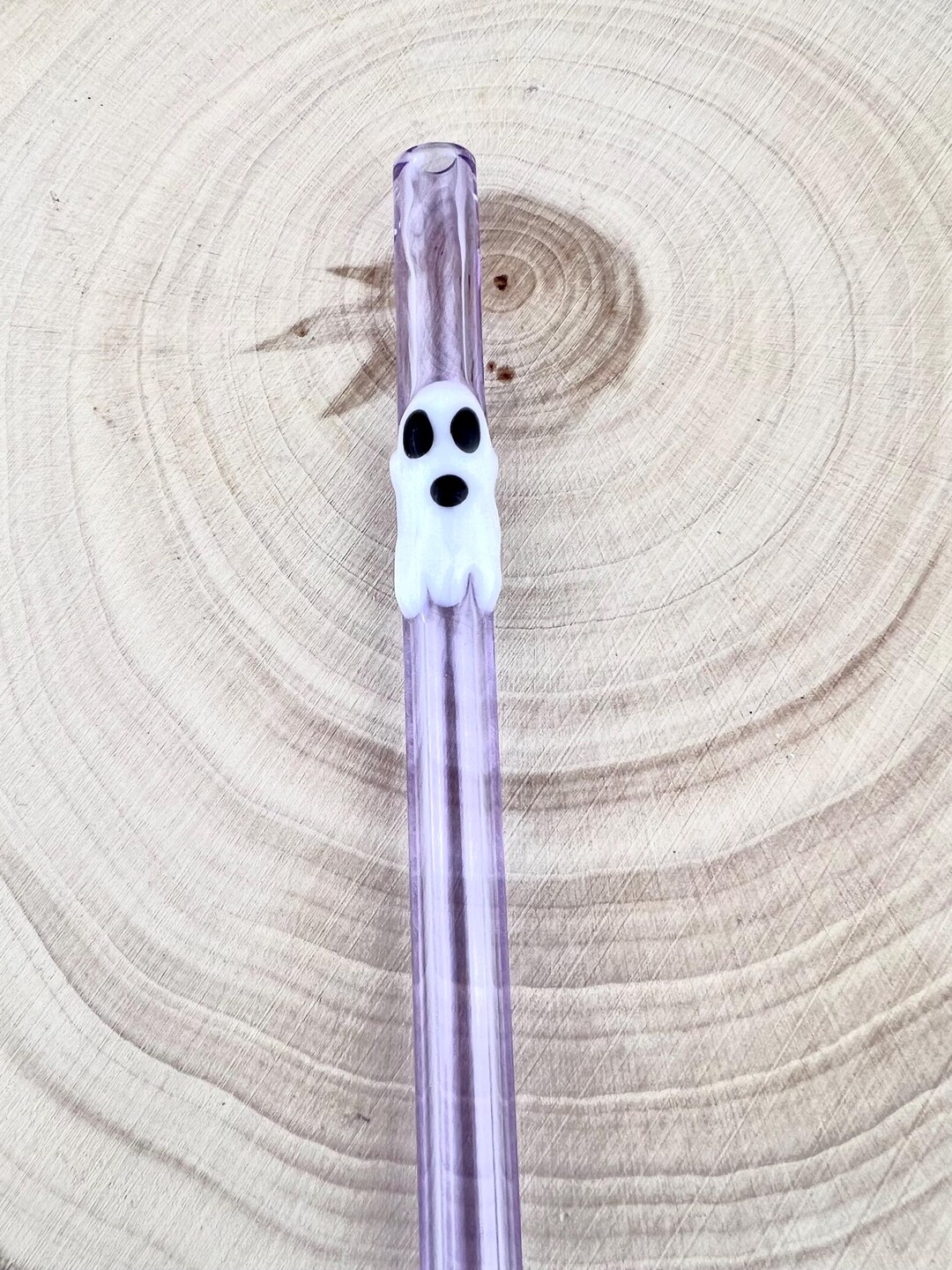 Handmade Purple Glass Straw: Ghost Design, Reusable, Eco Friendly - Etsy