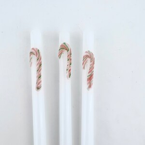 Candy Cane on White GLASS STRAW - Custom Straws | Reusable Straws ...