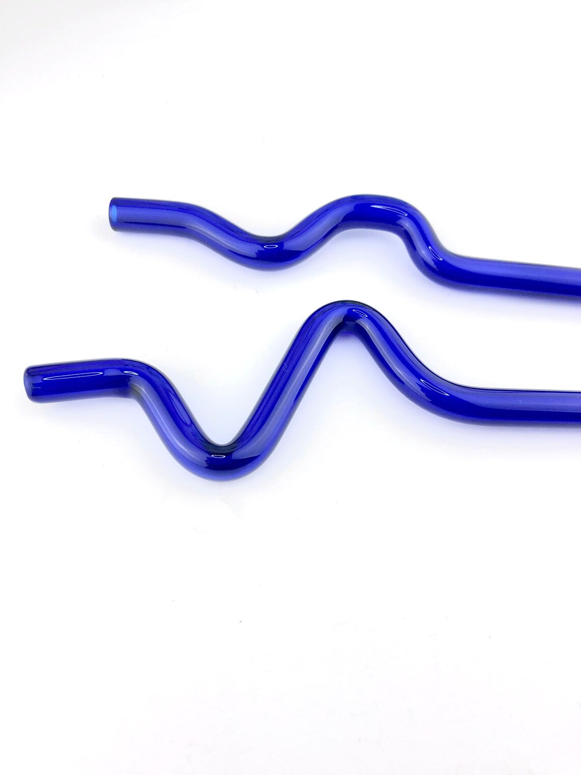 Dark Blue Crazy Glass Straw: Reusable Bendy Straw, Made to Order - Etsy
